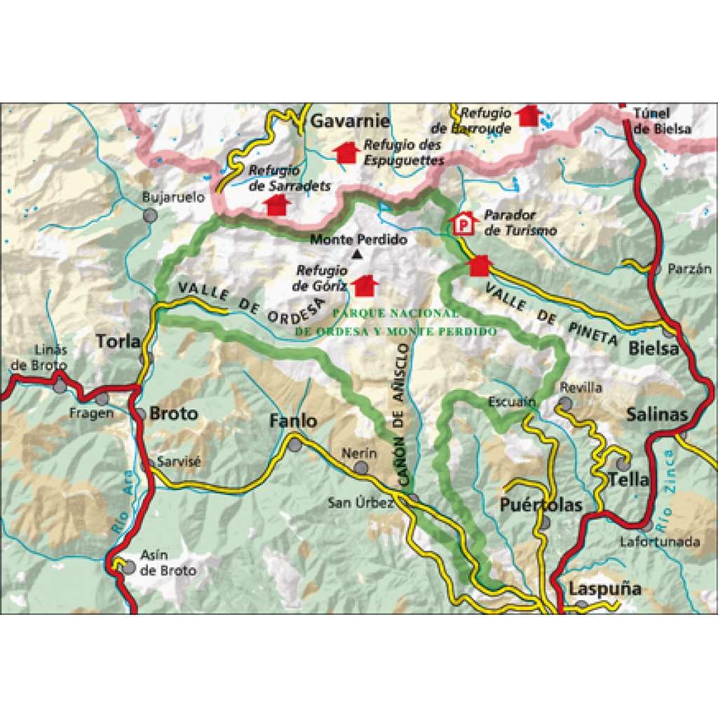 Mapa cartográfico Ordesa y Monte Perdido. - ordesa.com